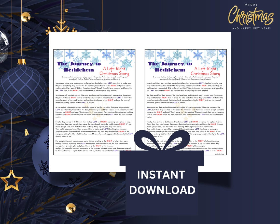 Nativity Story Christmas Game: Bible-based Left-right Activity (PDF) - Etsy