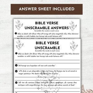 Bible Verse Unscramble Game, Printable Bible Games, Party Games ...