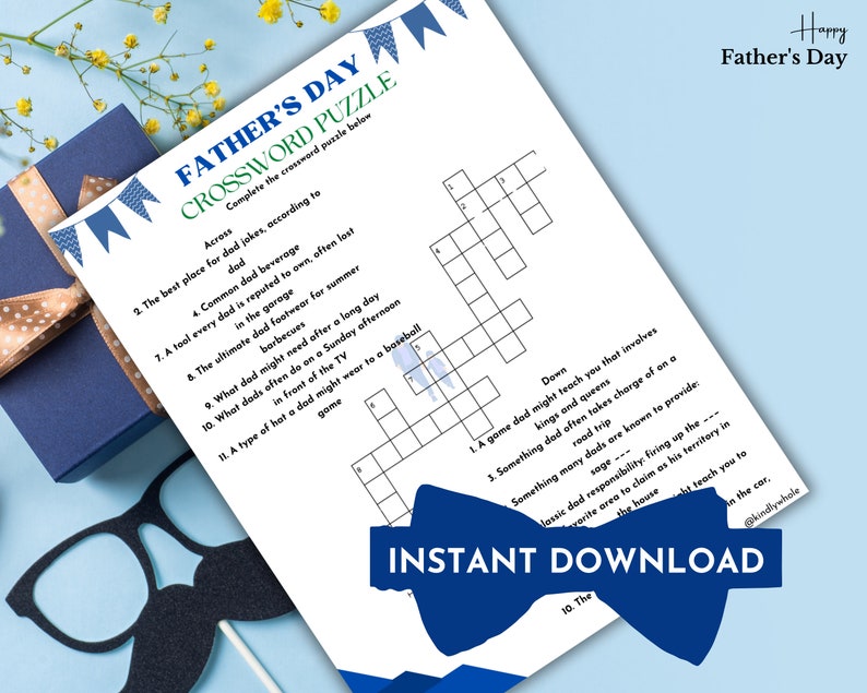 Fathers Day Bible Crossword Puzzle, Fathers Day Word Puzzle, Fathers ...