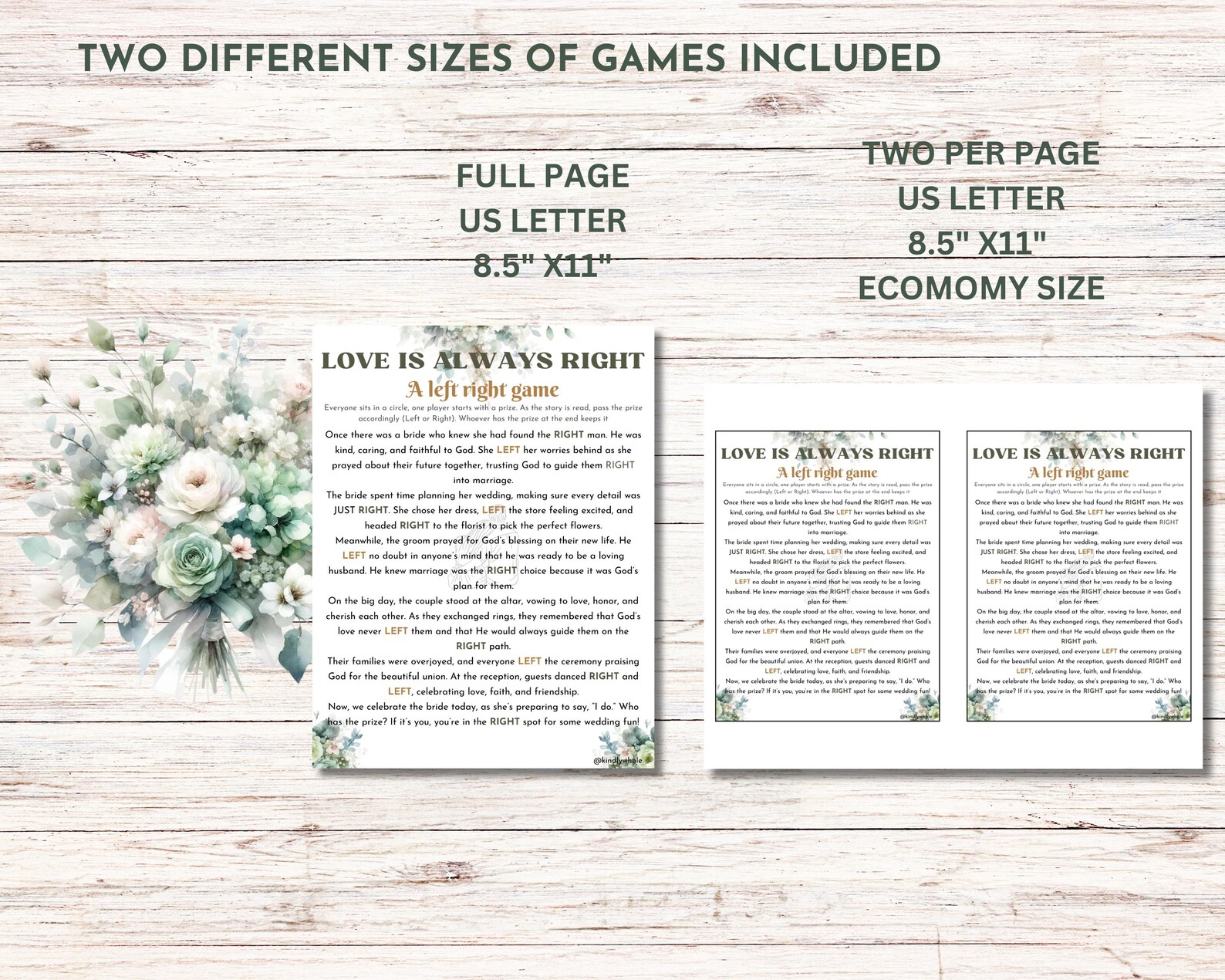 Christian Bridal Shower Game: Love is Always Right (digital Download ...