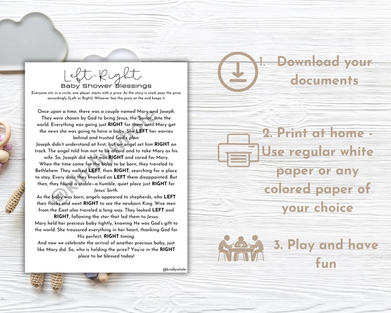 Bible-themed Left Right Game for Baby Showers - Fun, Printable ...