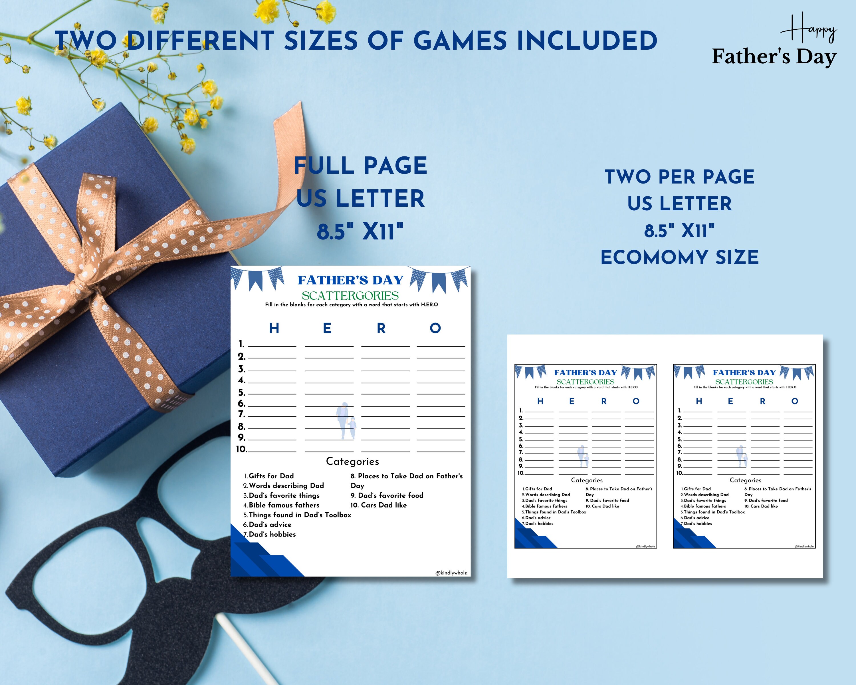 Father's Day Scattergories Game: Printable Family Fun (digital Download ...