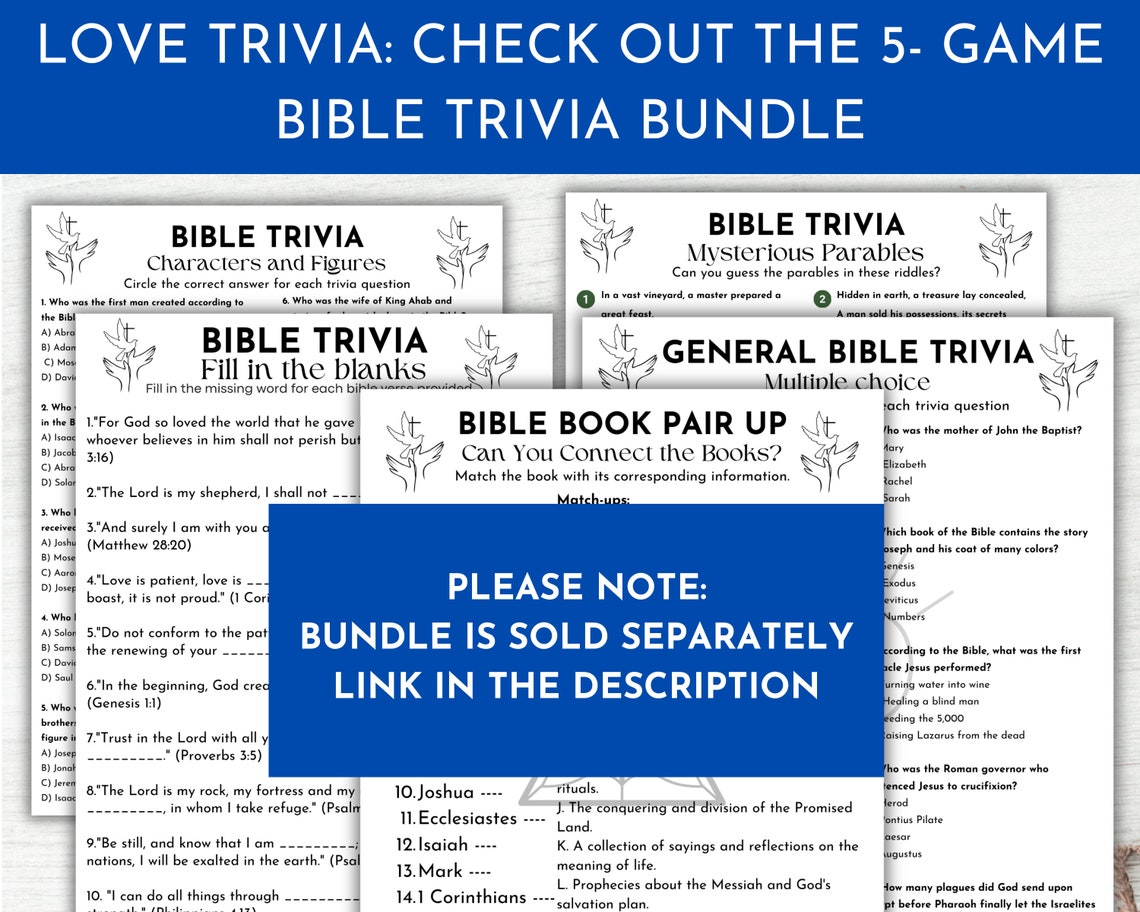 Bible Nickname Matching Game: Fun Church Activity (printable) - Etsy