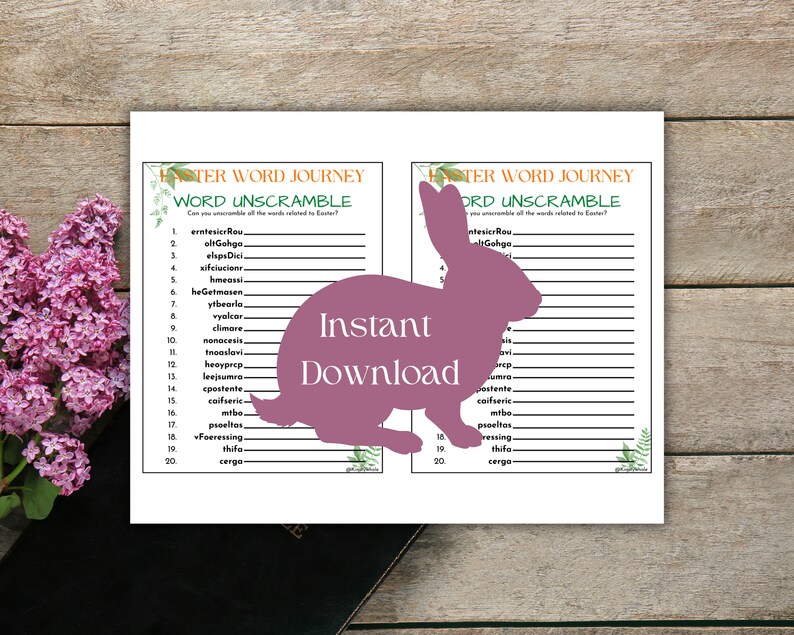 Christian Easter Sunday Bible Icebreaker Word Unscramble, 20 Bible ...