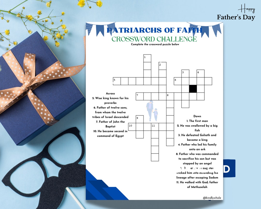 Fathers Day Bible Crossword Challenge, Word Puzzle, Fathers Day Games ...