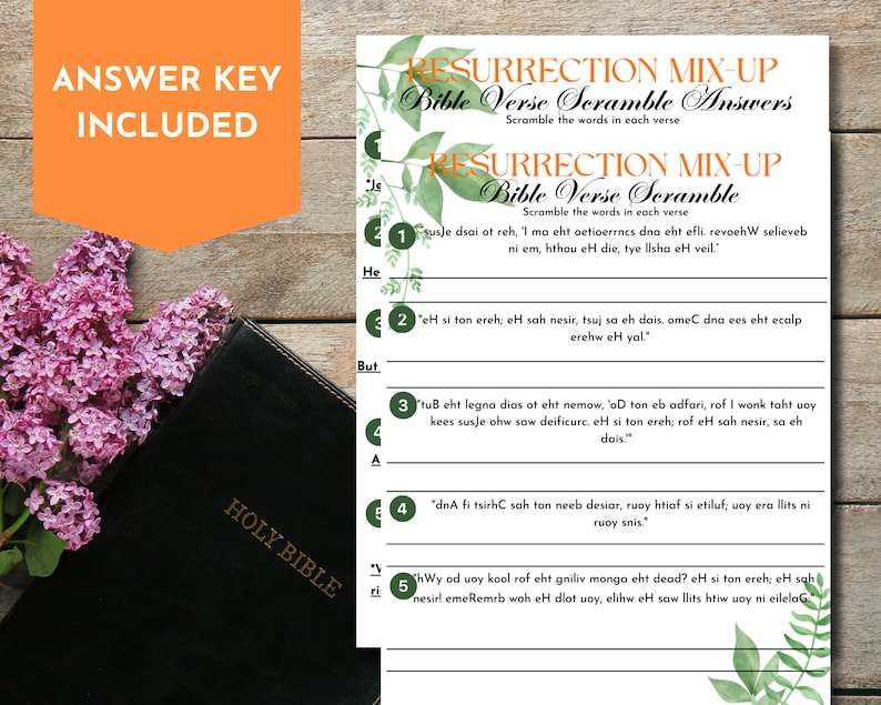 Easter Bible Verse Scramble Game, Printable Easter Games, Party Games ...