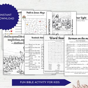 Sermon on the Mount Activity Pages for Kids – Coloring, Puzzles, Word ...