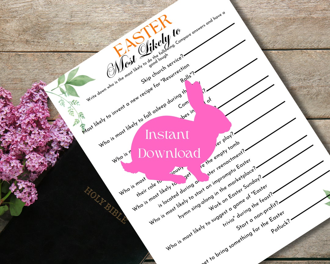 Easter Most Likely to Game: Printable Family Activity (digital Download ...