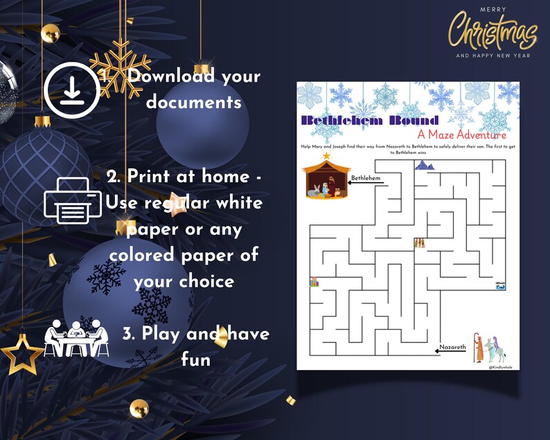 Bethlehem Maze Adventure: Nativity Printable Game (PDF Download) - Etsy