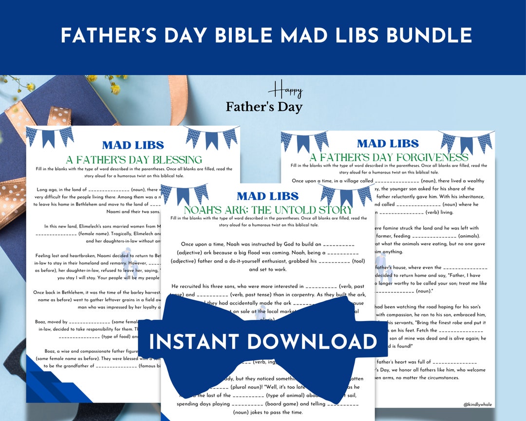 Father's Day Bible Mad Libs Games Bundle (digital Download) - Etsy