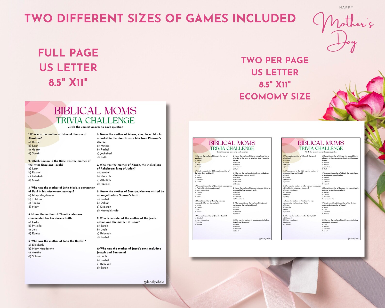 Mothers Day Trivia Printable Game, Fun Mothers Day Quiz for Adults ...