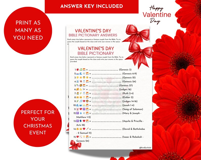 Valentine's Day Bible Pictionary Game: Christian Activity (digital ...