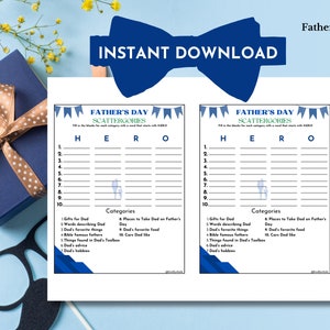 Father's Day Scattergories Game: Printable Family Fun (digital Download ...