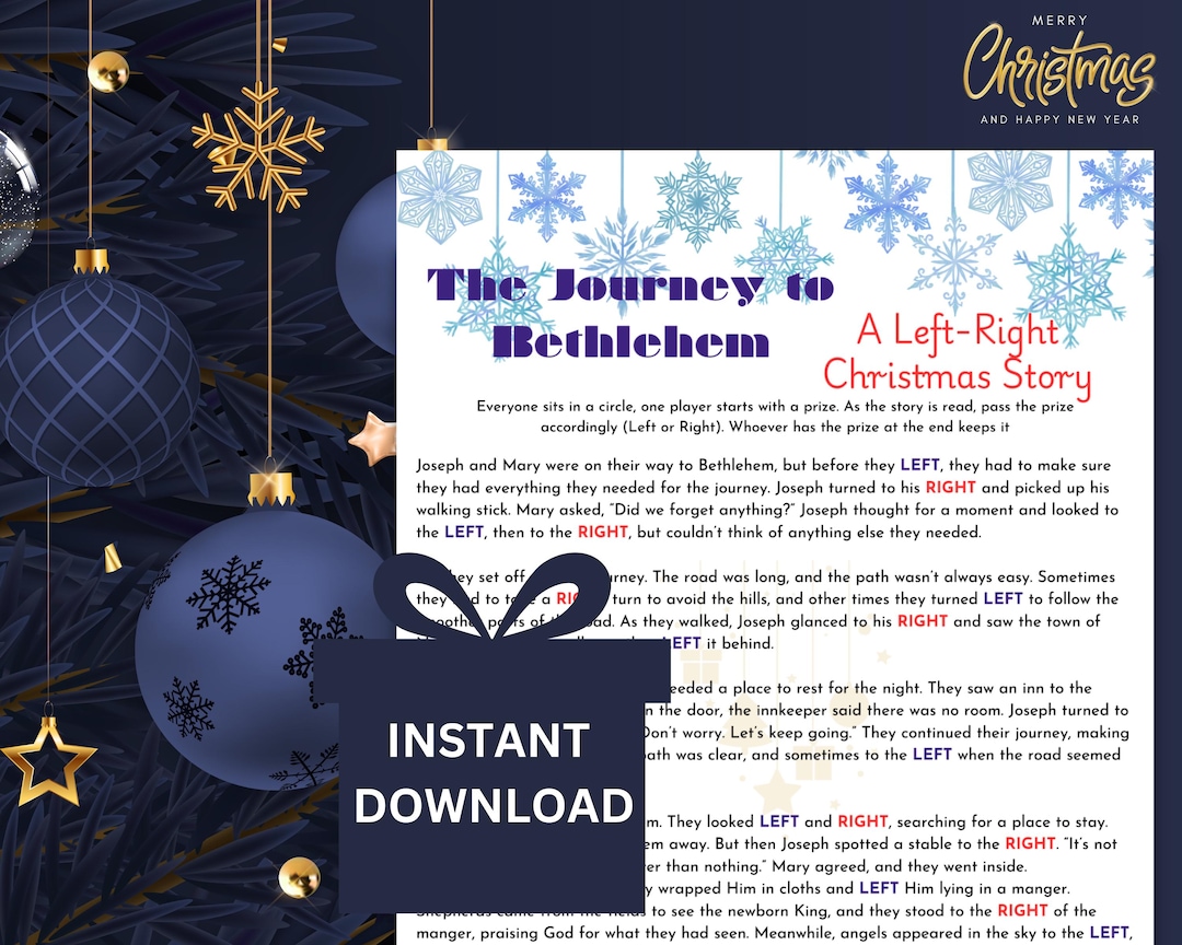 Nativity Story Christmas Game: Bible-based Left-right Activity (PDF) - Etsy