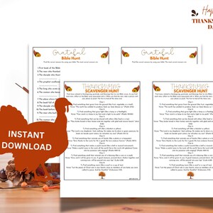 Thanksgiving Bible Scavenger Hunt Game: Family Church Activity (PDF ...