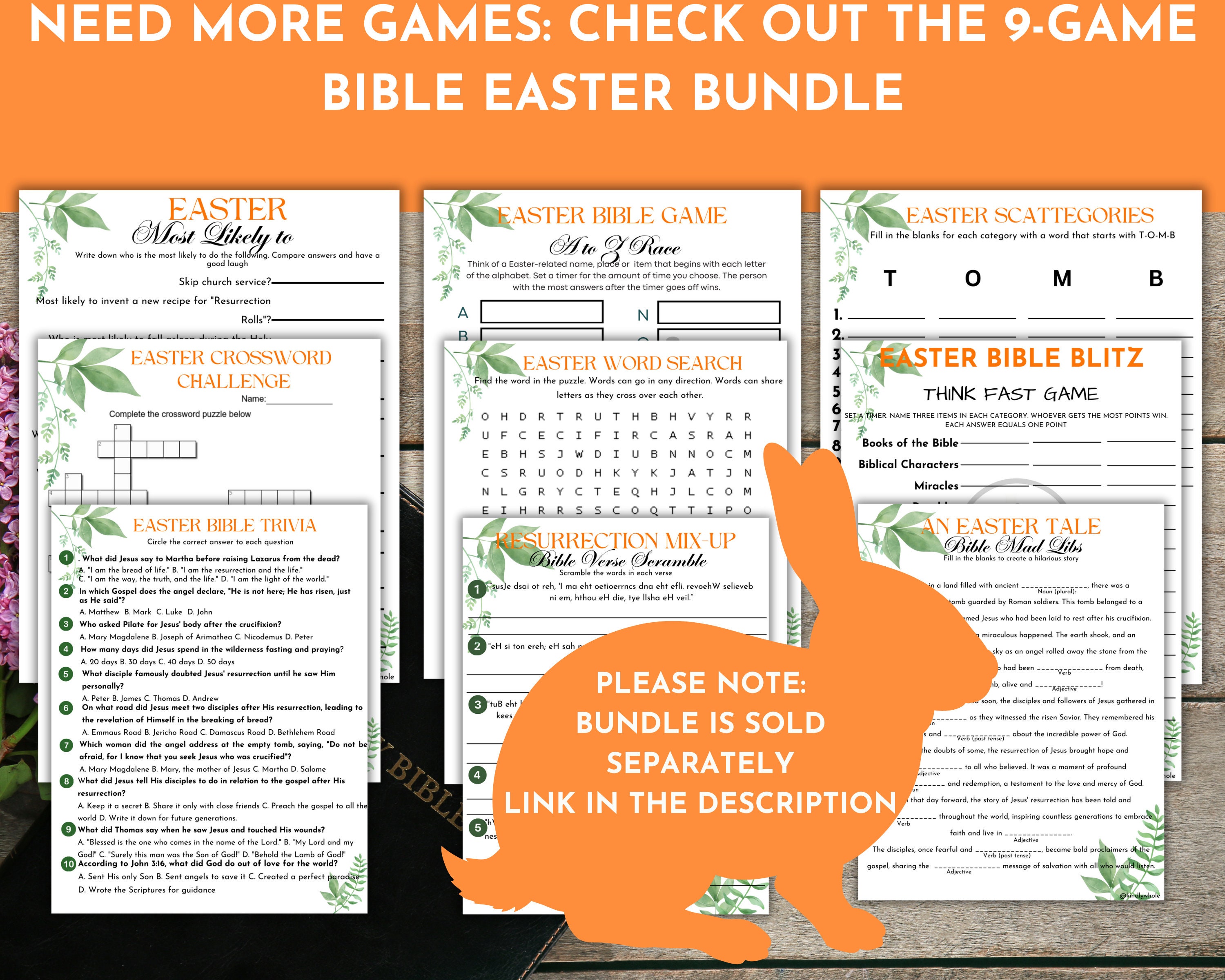 Printable Easter Scattergories Game, Bible Study Group Easter Party ...