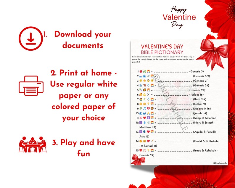 Valentine's Day Bible Pictionary Game: Christian Activity (digital ...