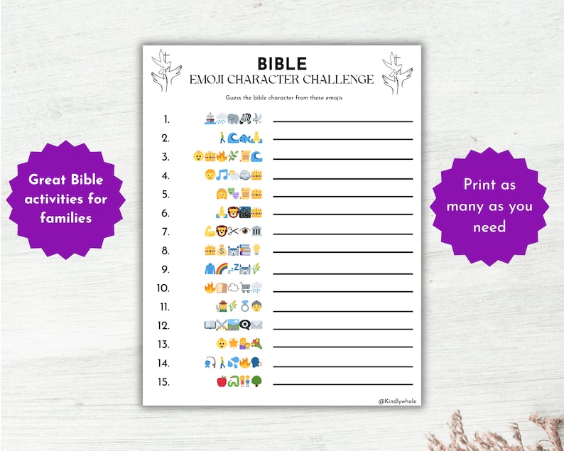 Bible Emoji Pictionary Game: Church Activity (digital Download) - Etsy