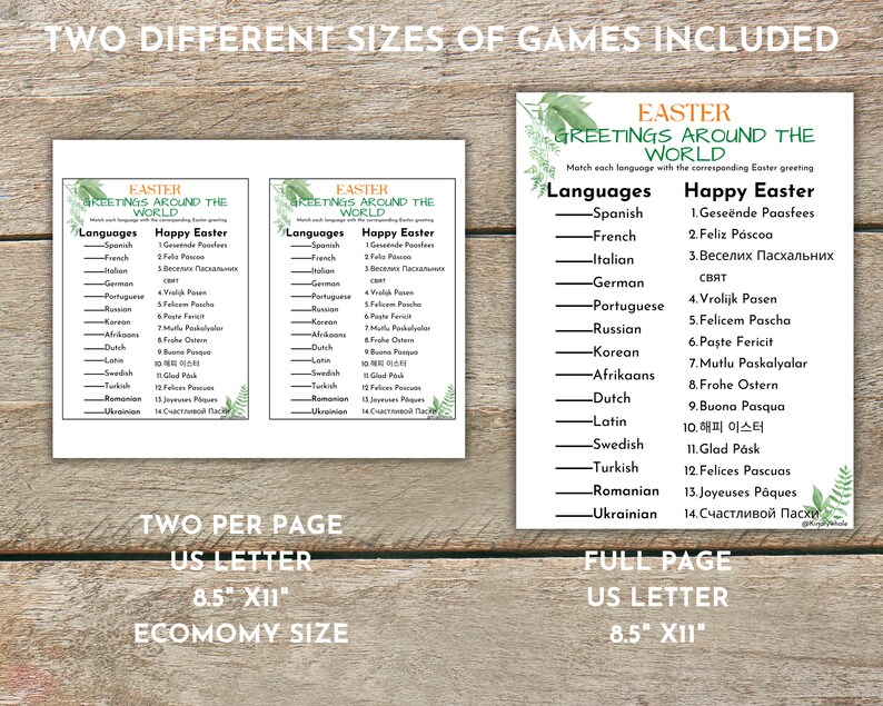 Easter Greetings Around the World Game: Printable Family Fun (digital ...