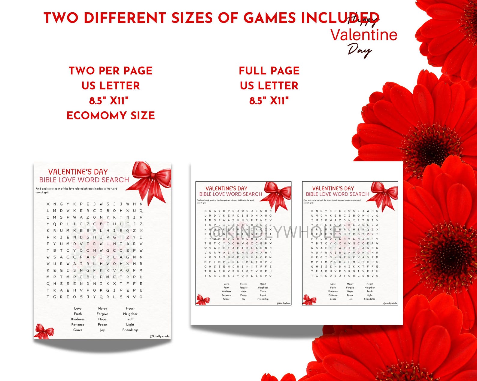 Valentine's Day Bible Word Search: Christian Family Game (printable ...