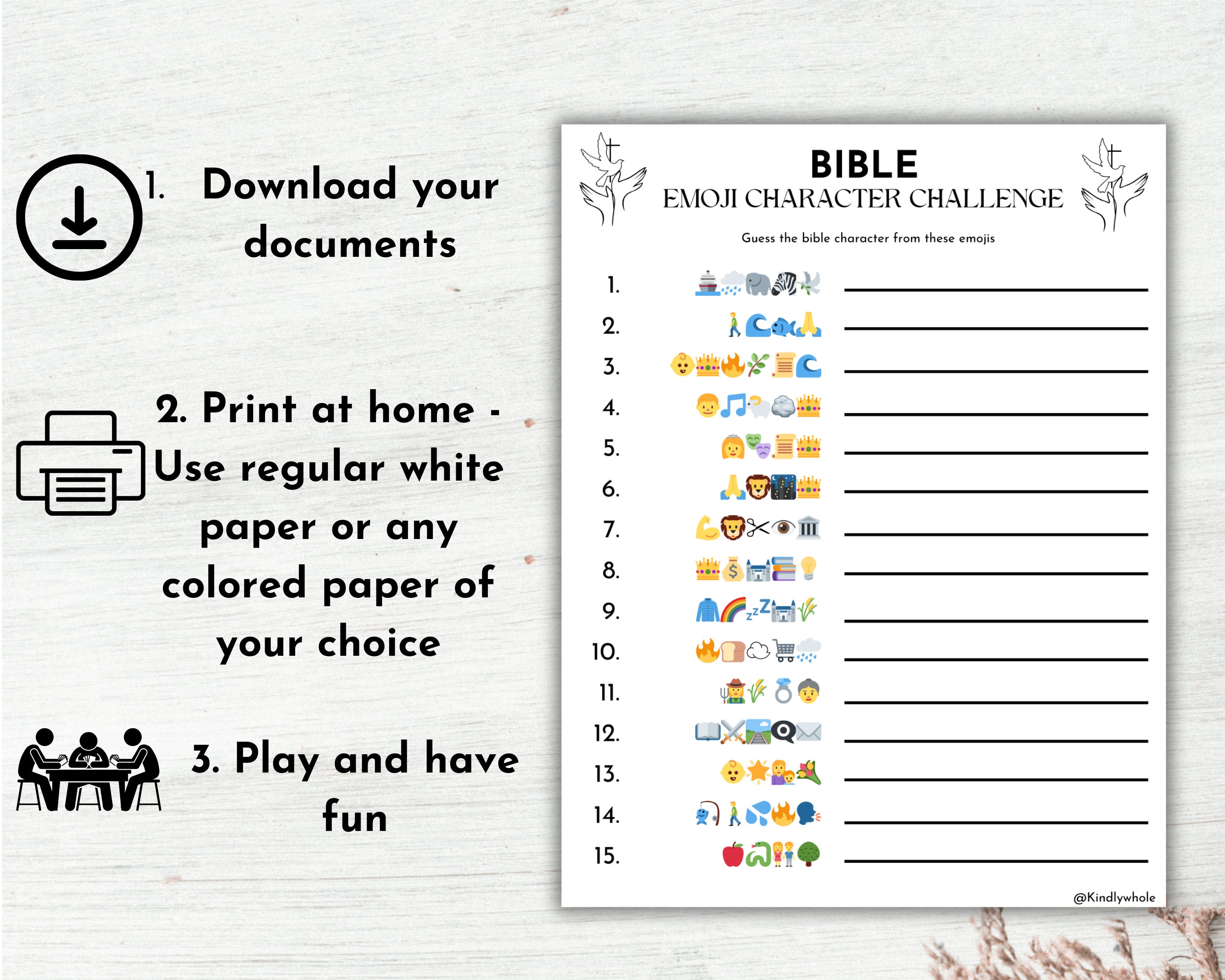 Bible Emoji Pictionary Game: Church Activity (digital Download) - Etsy