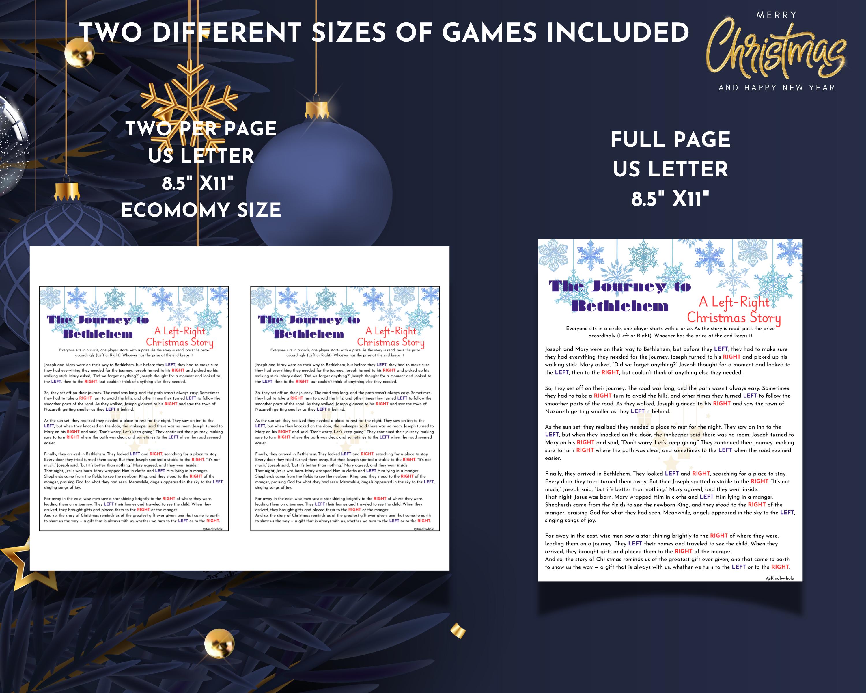 Nativity Story Christmas Game: Bible-based Left-right Activity (PDF) - Etsy
