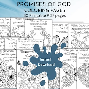 Bible Promises Coloring Pages: 30 Inspiring Scripture Designs (digital ...