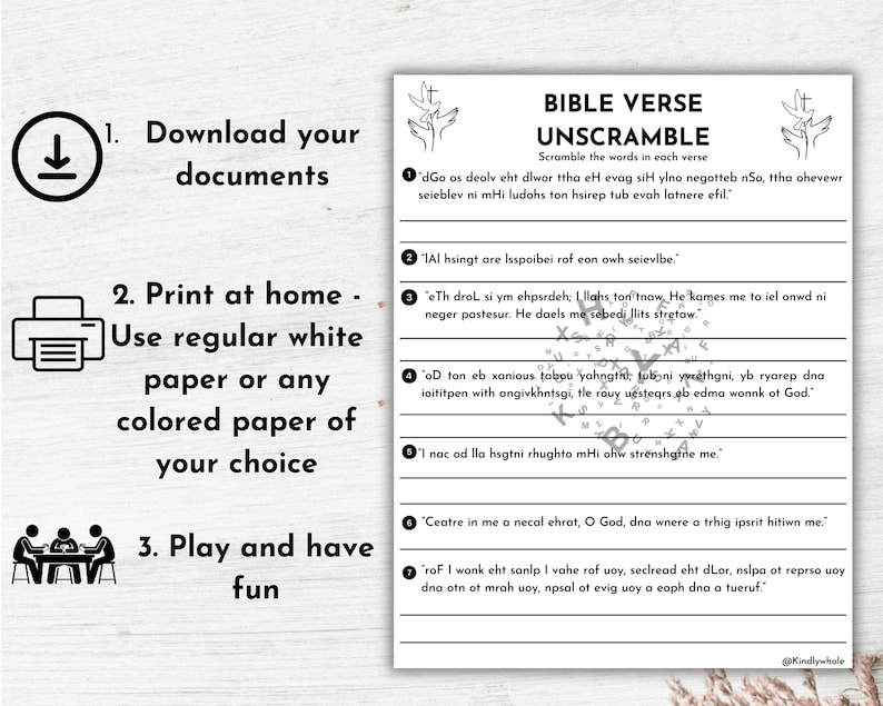Bible Verse Unscramble Game: Fun Church Activity (digital Download) - Etsy