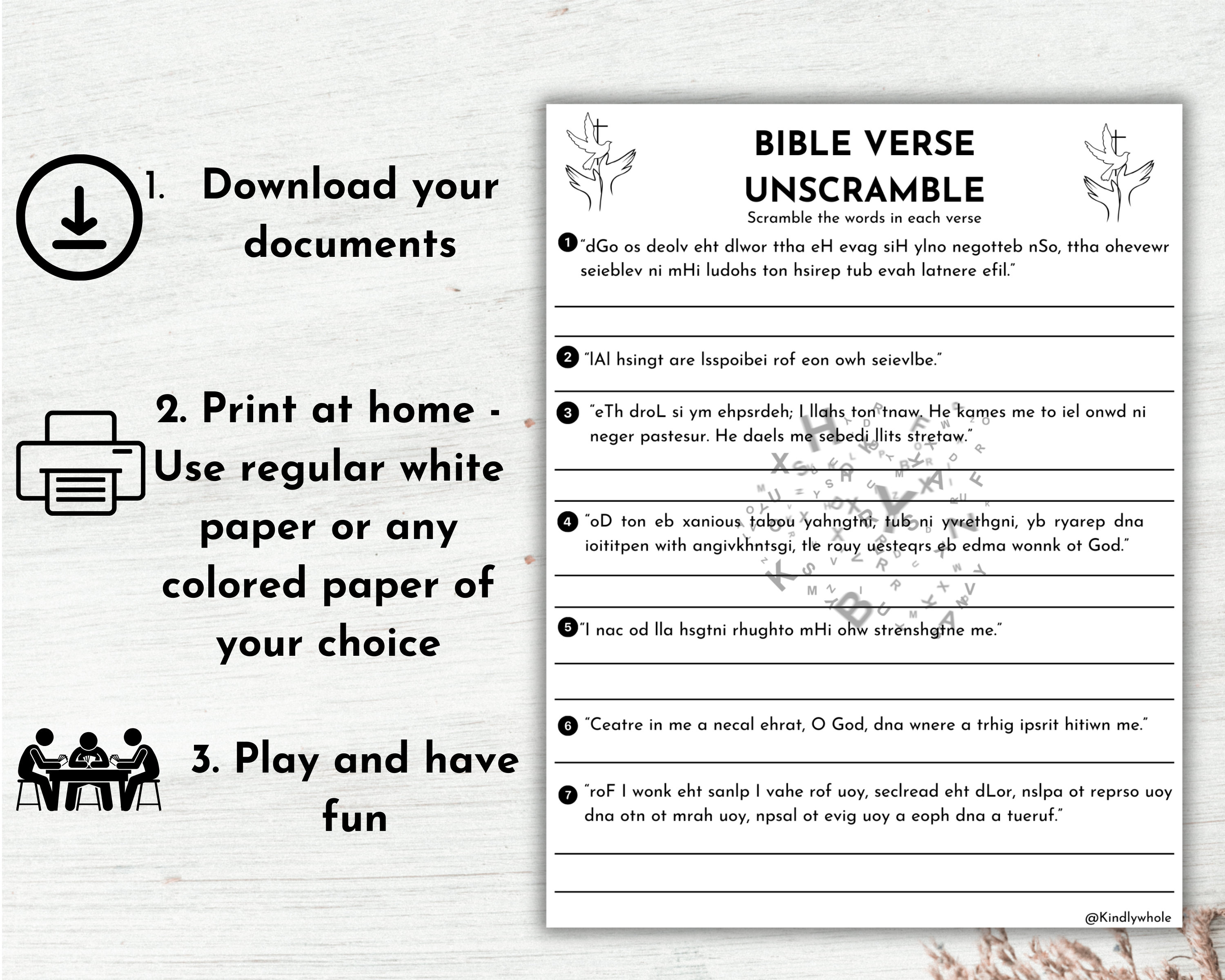 Bible Verse Unscramble Game, Printable Bible Games, Party Games ...