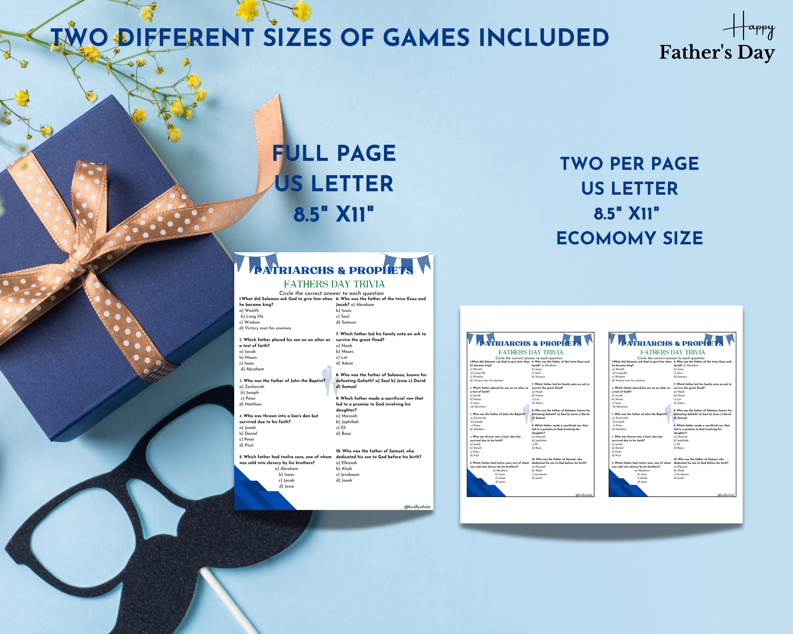 Father's Day Bible Trivia Game: Printable Party Activity (digital ...