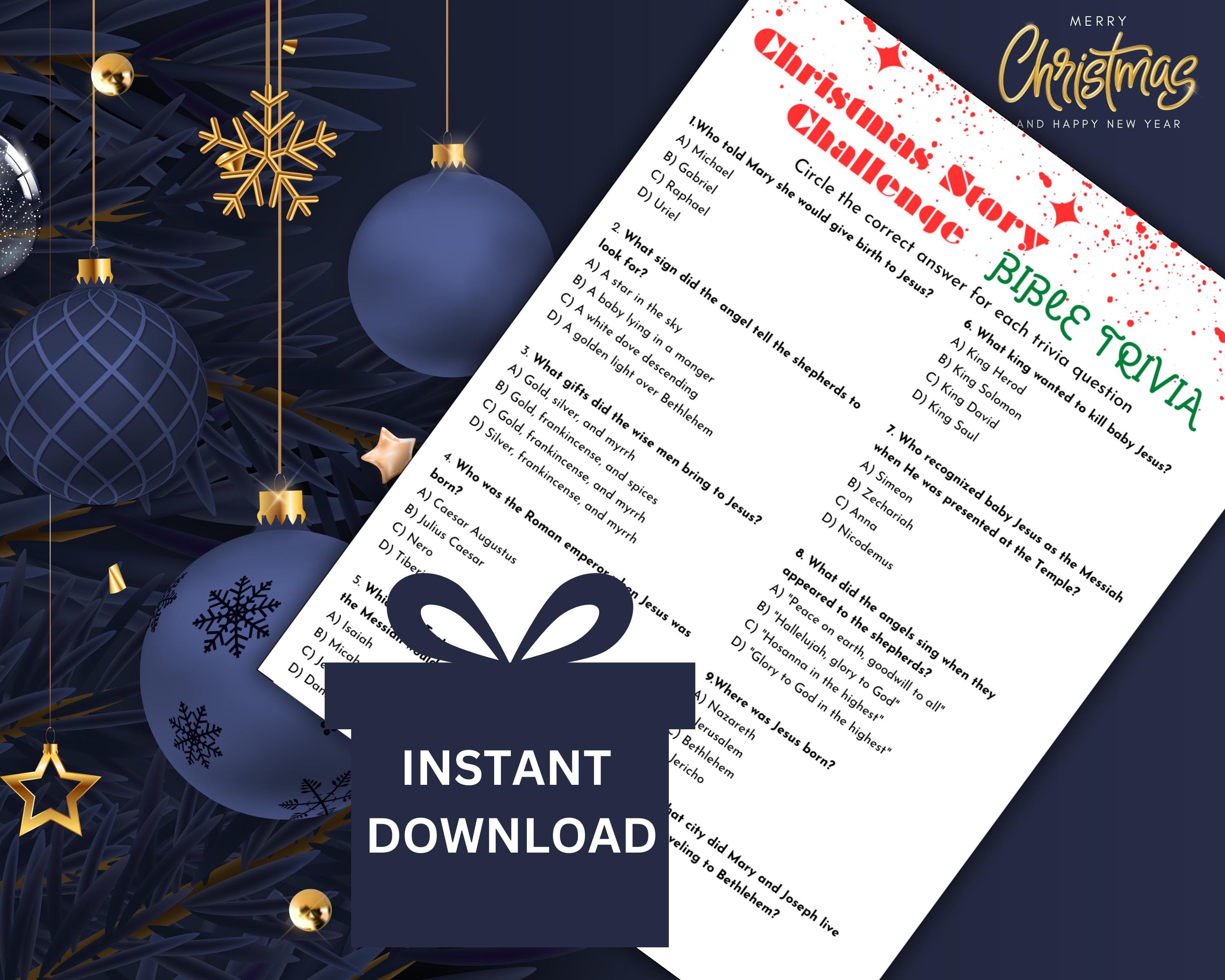 Nativity Story Trivia Game: Bible-based Christmas Challenge (printable ...