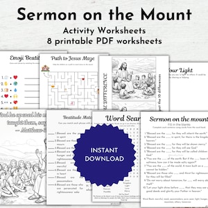 Sermon on the Mount Activity Pages for Kids – Coloring, Puzzles, Word ...