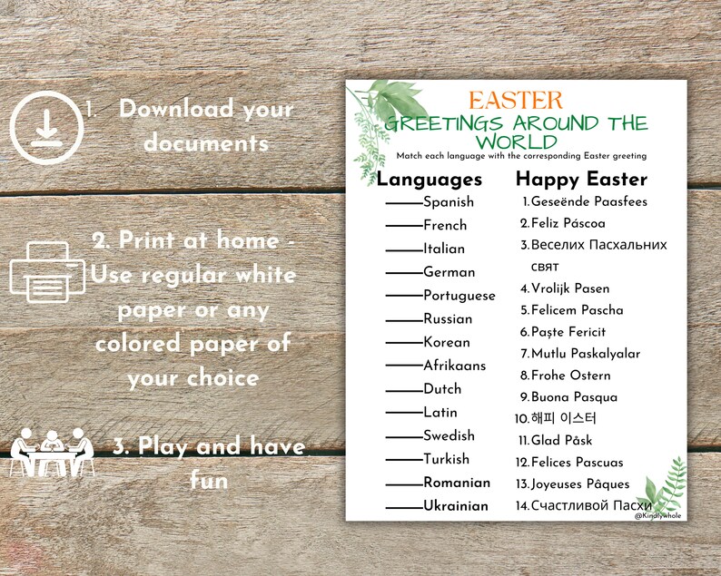 Easter Greetings Around the World Game: Printable Family Fun (digital ...