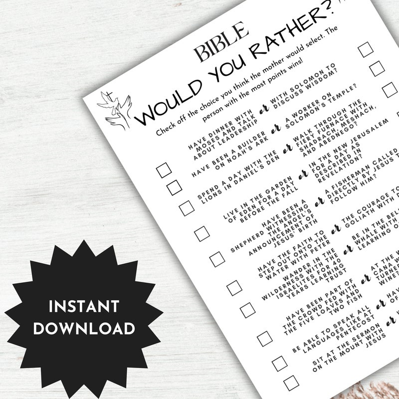 Bible Would You Rather - Etsy