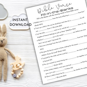 Bible Verse Fill-in-the-blanks Game - Fun and Inspirational Baby Shower ...