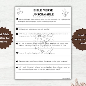 Bible Verse Unscramble Game, Printable Bible Games, Party Games ...