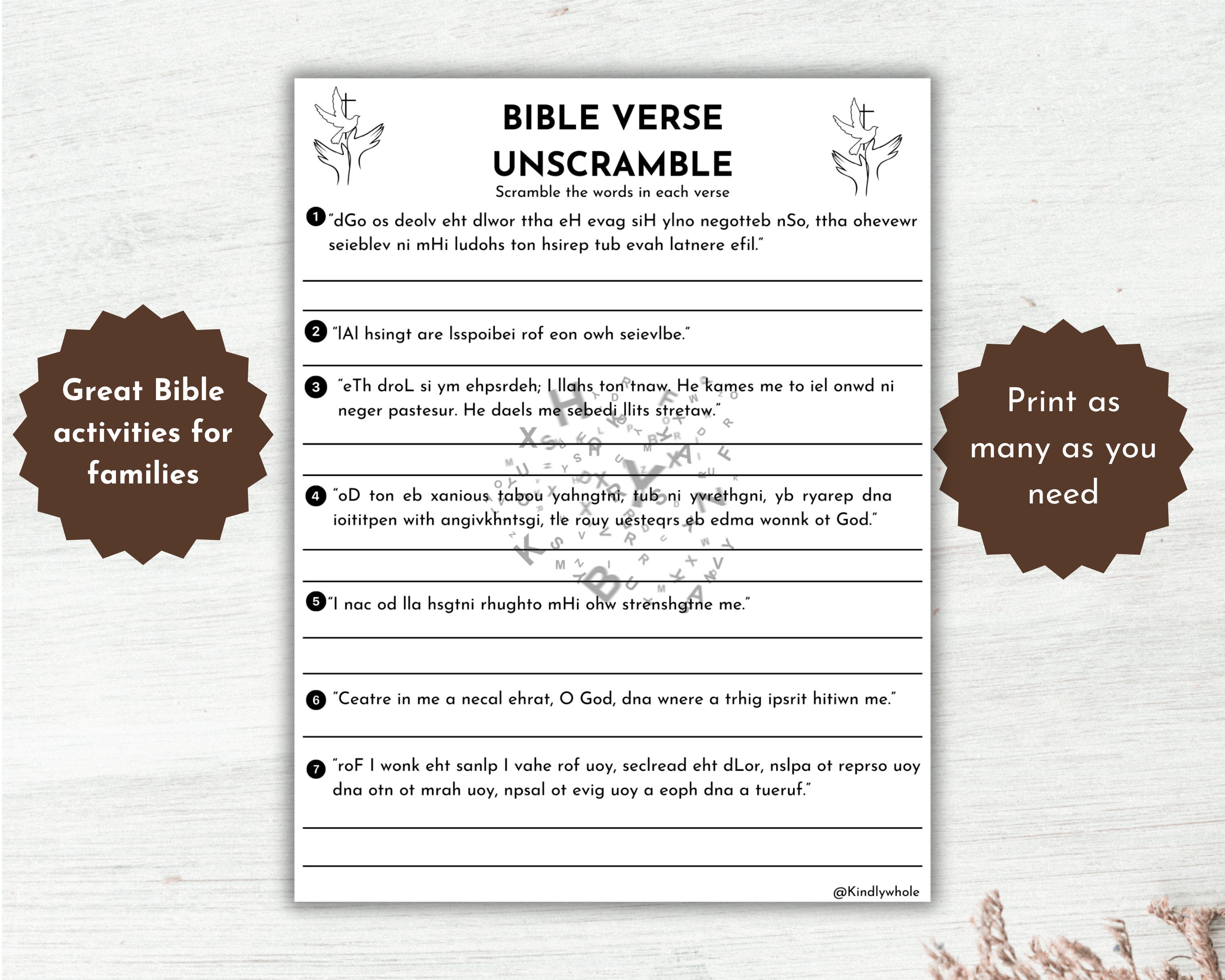 Bible Verse Unscramble Game, Printable Bible Games, Party Games ...