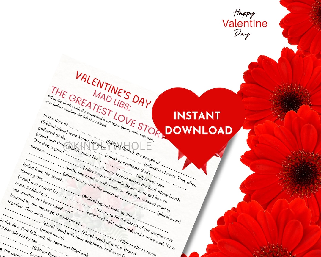 Bible Valentine's Day Mad Libs Game: Christian Family Fun (printable ...