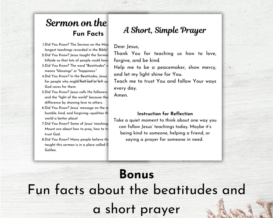 Sermon on the Mount Activity Pages for Kids – Coloring, Puzzles, Word ...