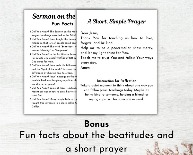 Sermon on the Mount Activity Pages for Kids – Coloring, Puzzles, Word ...
