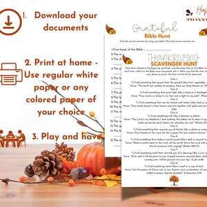 Thanksgiving Bible Scavenger Hunt Game: Family Church Activity (PDF ...