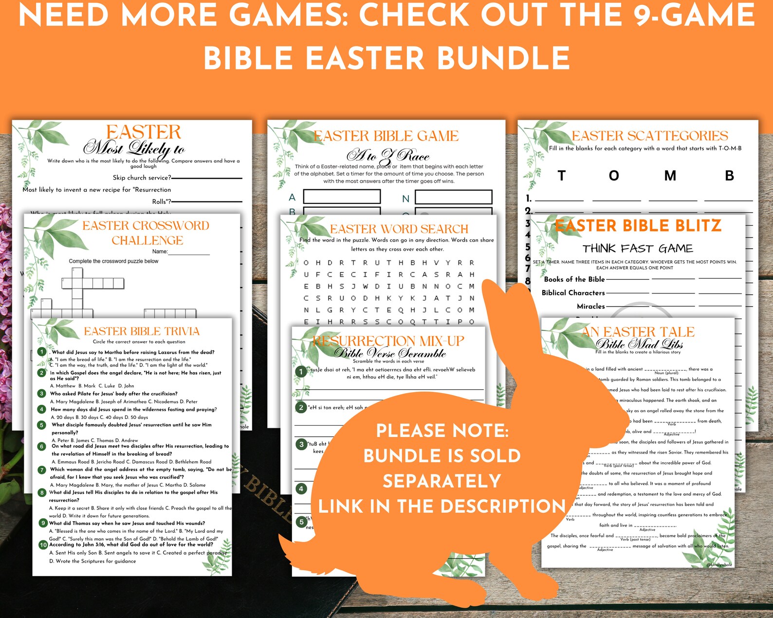 Easter Bible Games, Easter Mad Libs Story, Easter Bible Tale, Printable ...