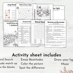 Sermon on the Mount Activity Pages for Kids – Coloring, Puzzles, Word ...