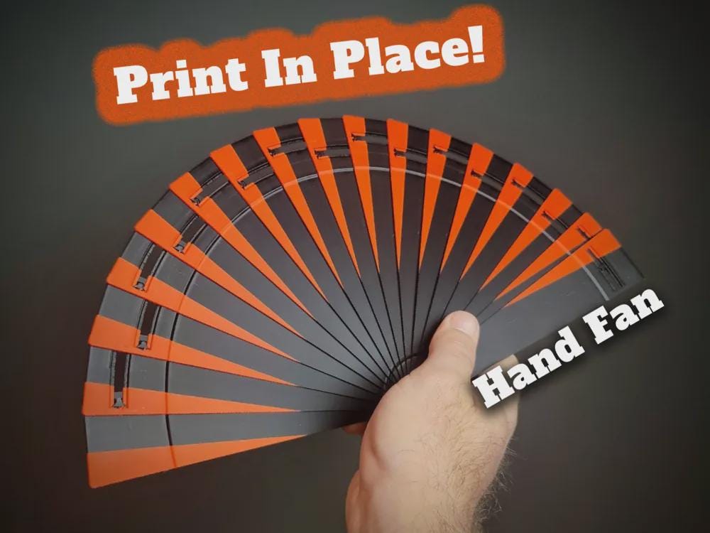 3D Printable Collapsible Hand Fan: Print-in-place Design (STL Digital ...