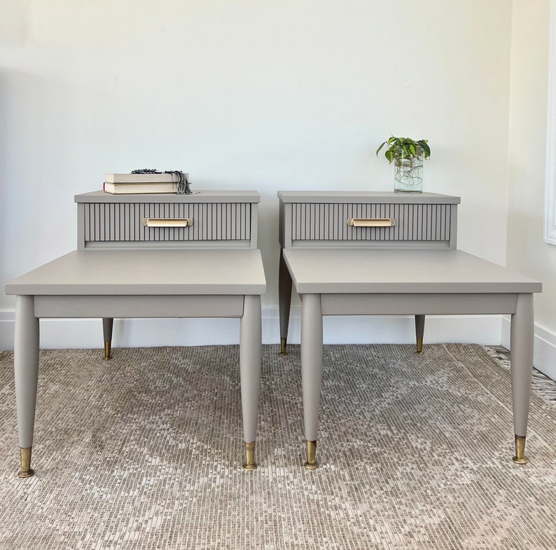 Vintage Mersman End Tables | Fluted Side Tables | Refinished MCM ...