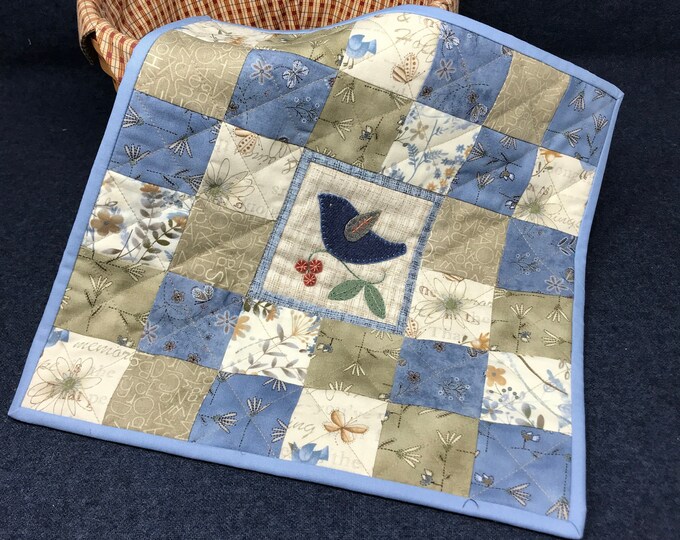 Kit; Sweet Little Blue Bird Quilt/ Wool Applique Pattern Folk Art - Etsy