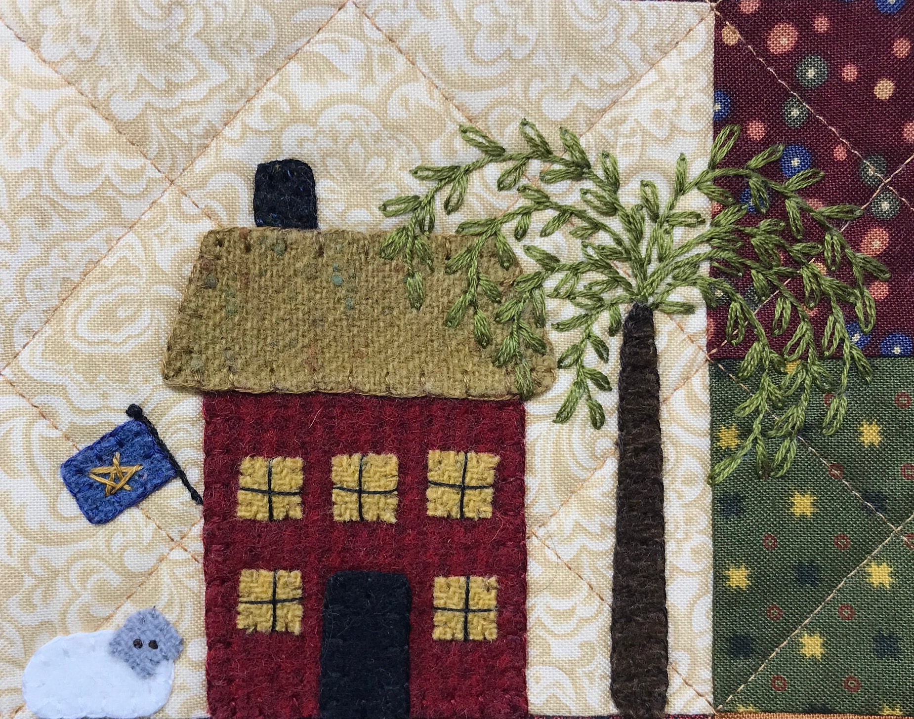 Kit Fun Saltbox House Quilt/ Wool Applique Pattern/fabric and Wool - Etsy