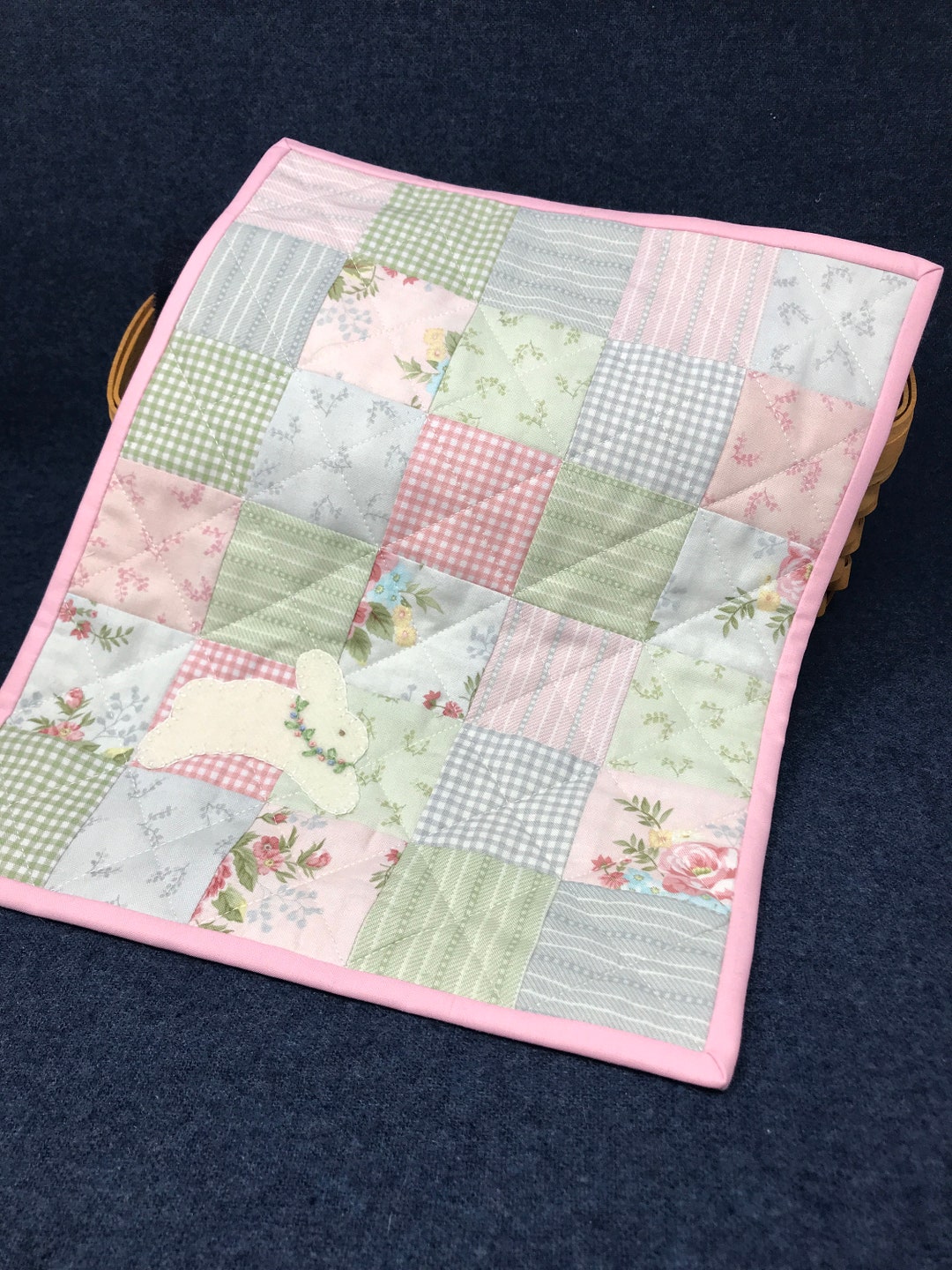 Kit; Lovely Little Bunny Quilt Wool Applique Kit Wool Felt Pattern Folk ...