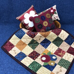 Kit; Sweet Warm and Rich Little Quilt With Fun Wool Flower Appliques ...