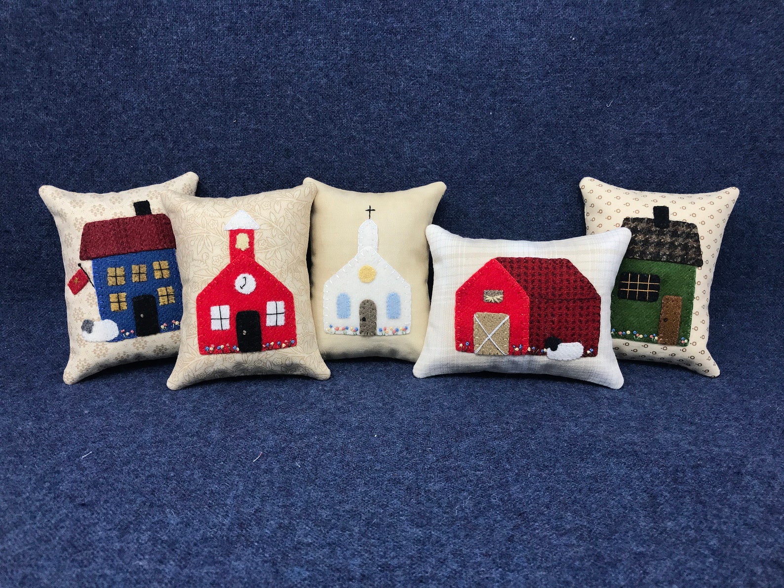 Kit Fun Set of Prim Town Bowl Filler Wool Applique Kit Wool Felt ...